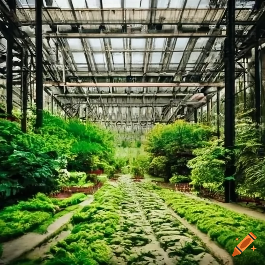 A factory layout with garden