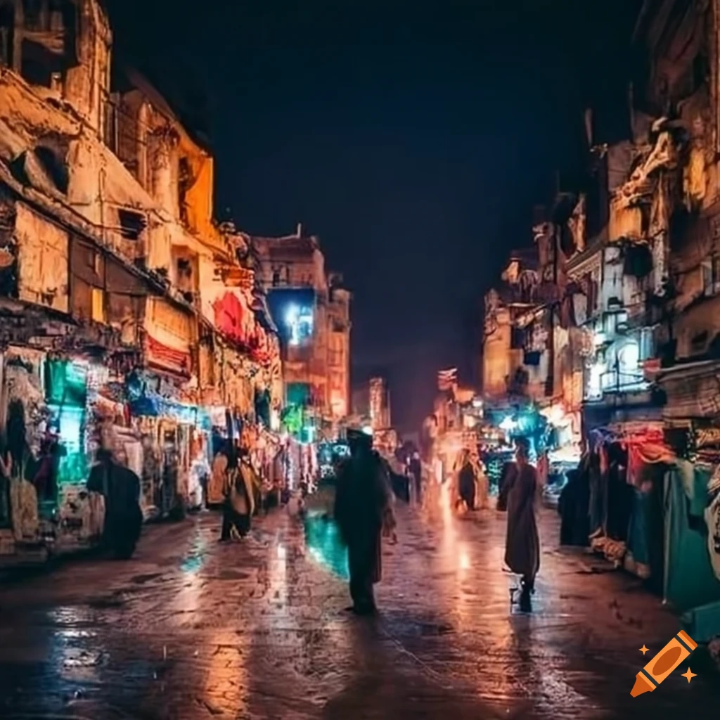 Artistic and vibrant photo of pakistan's streets on Craiyon