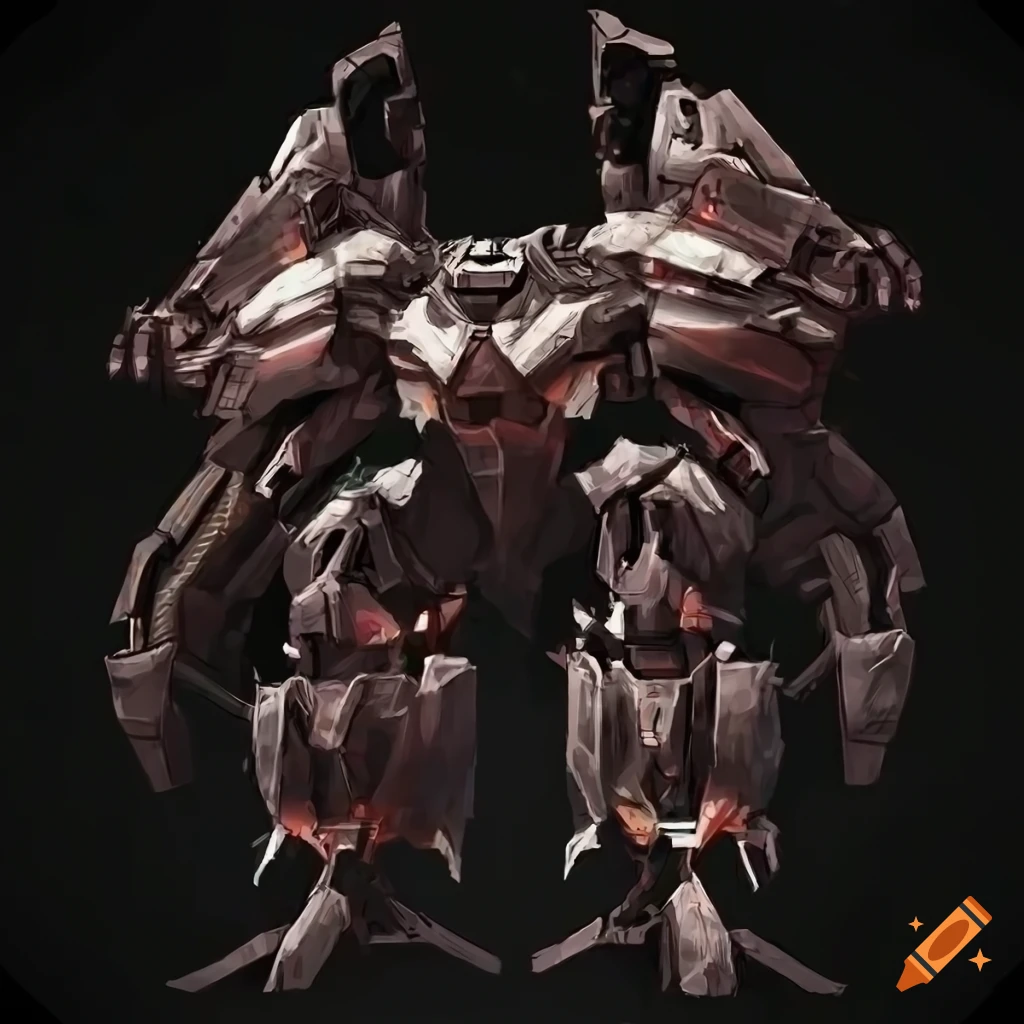 Powerful oixel art exaggerated armored core on Craiyon