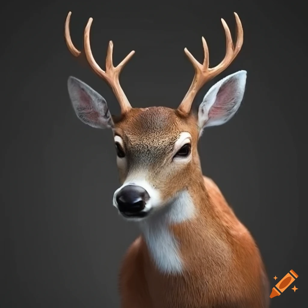 Portrait of a deer wearing a suit realistic on Craiyon