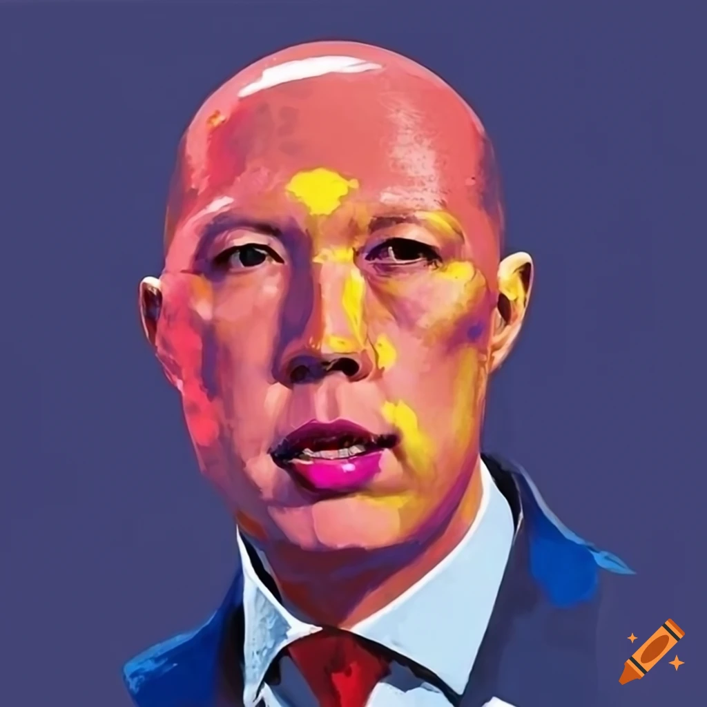 Painted portrait of peter dutton in andy warhol style on Craiyon