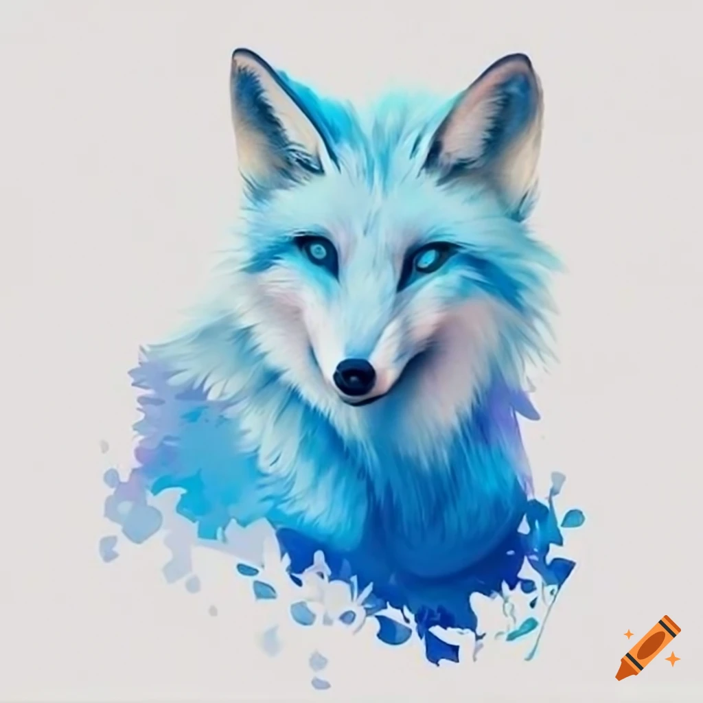White blue fox on Craiyon