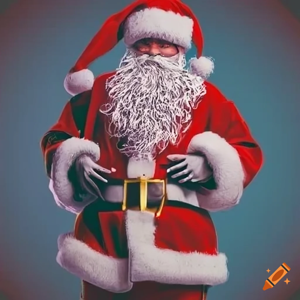 Santa in a 90's hip hop style