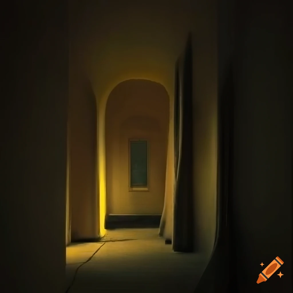 Through that narrow gap, a melancholic stream of yellowish light seeped ...