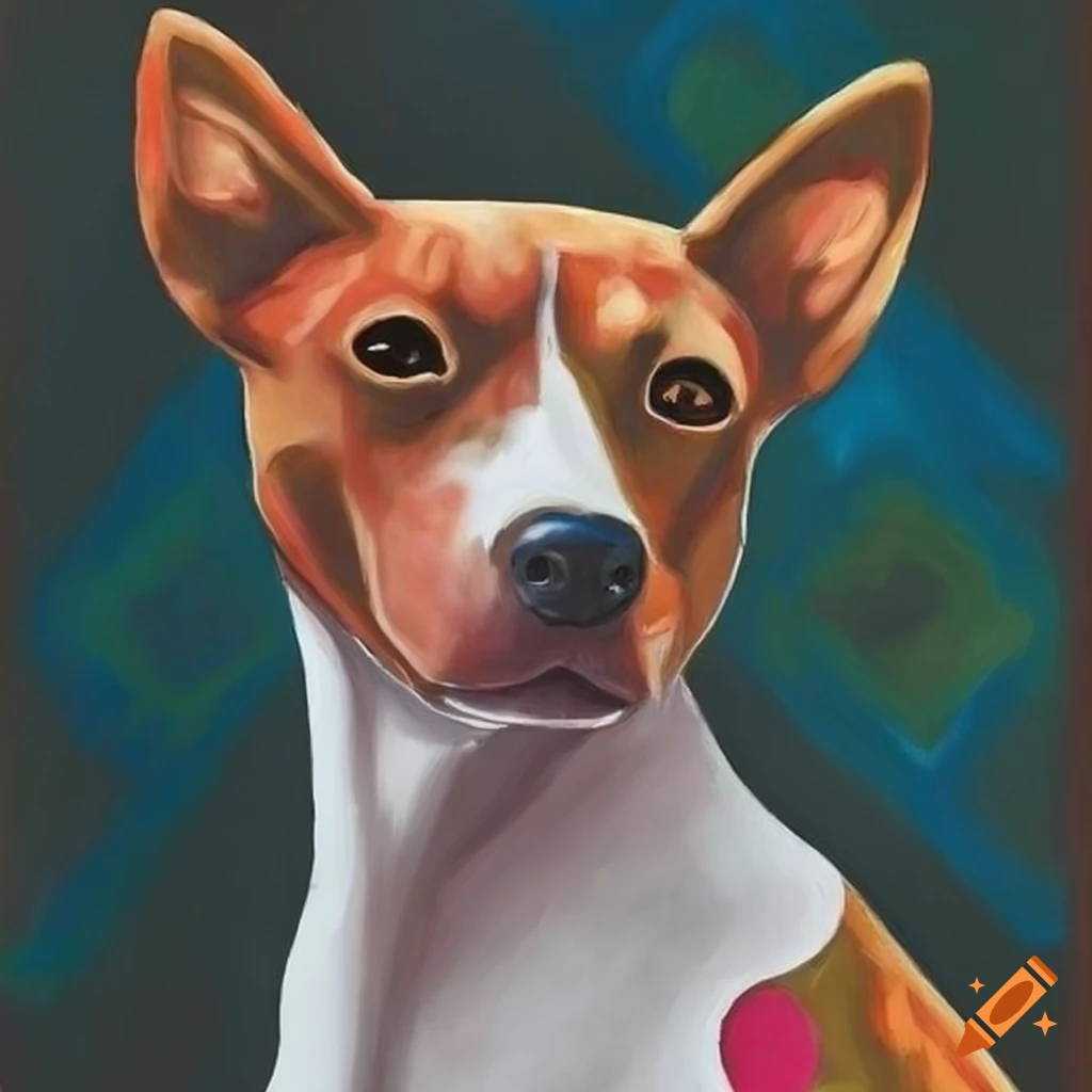 A delicate aztec'z artwork of basenji dog by kandinsky on Craiyon