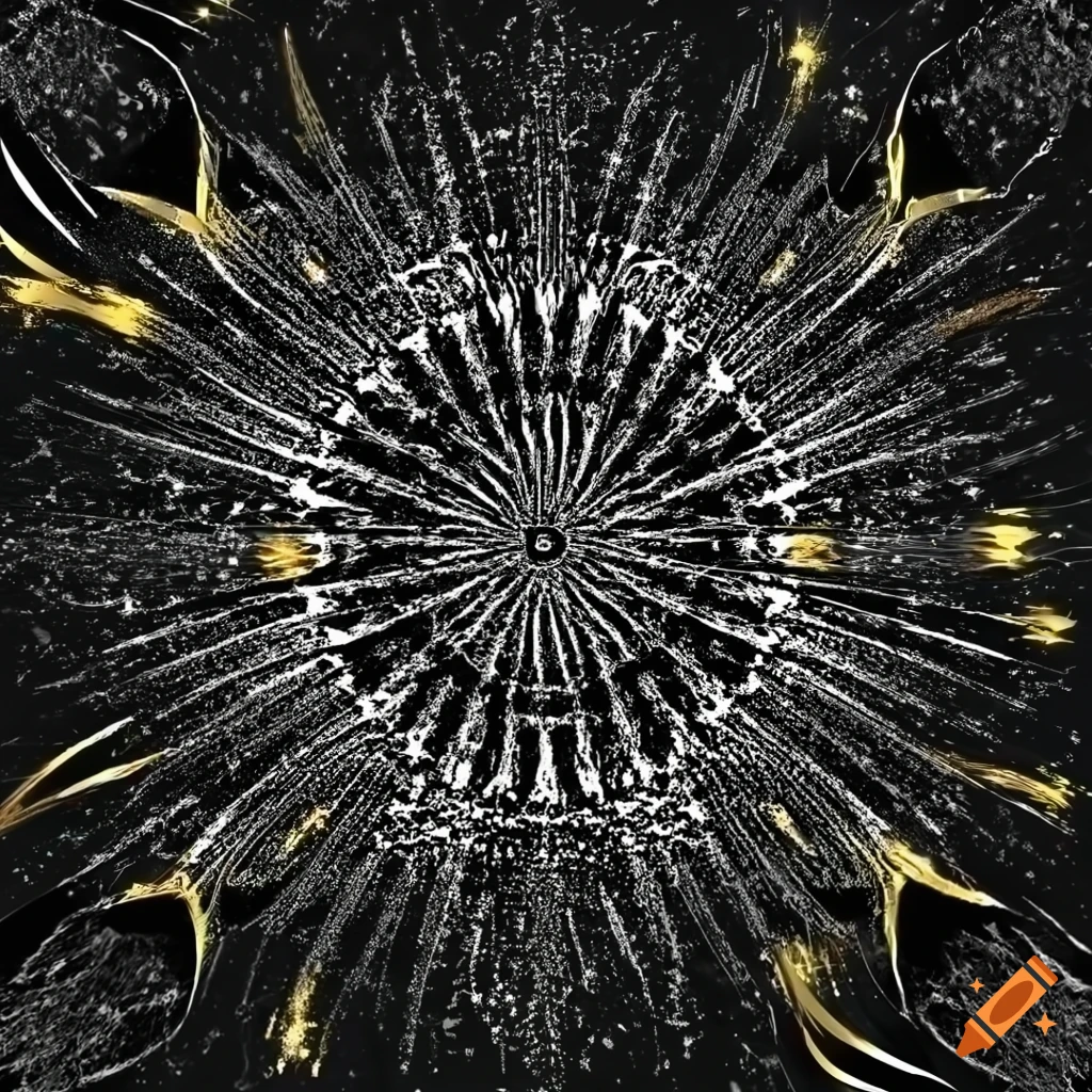 Spiritual, scratched design in mystical colors with gold accents on ...