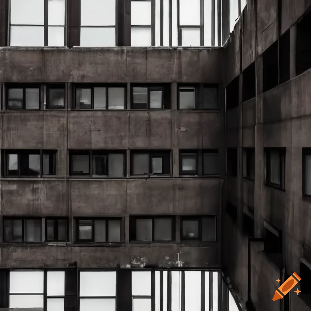 Brutalist building front view