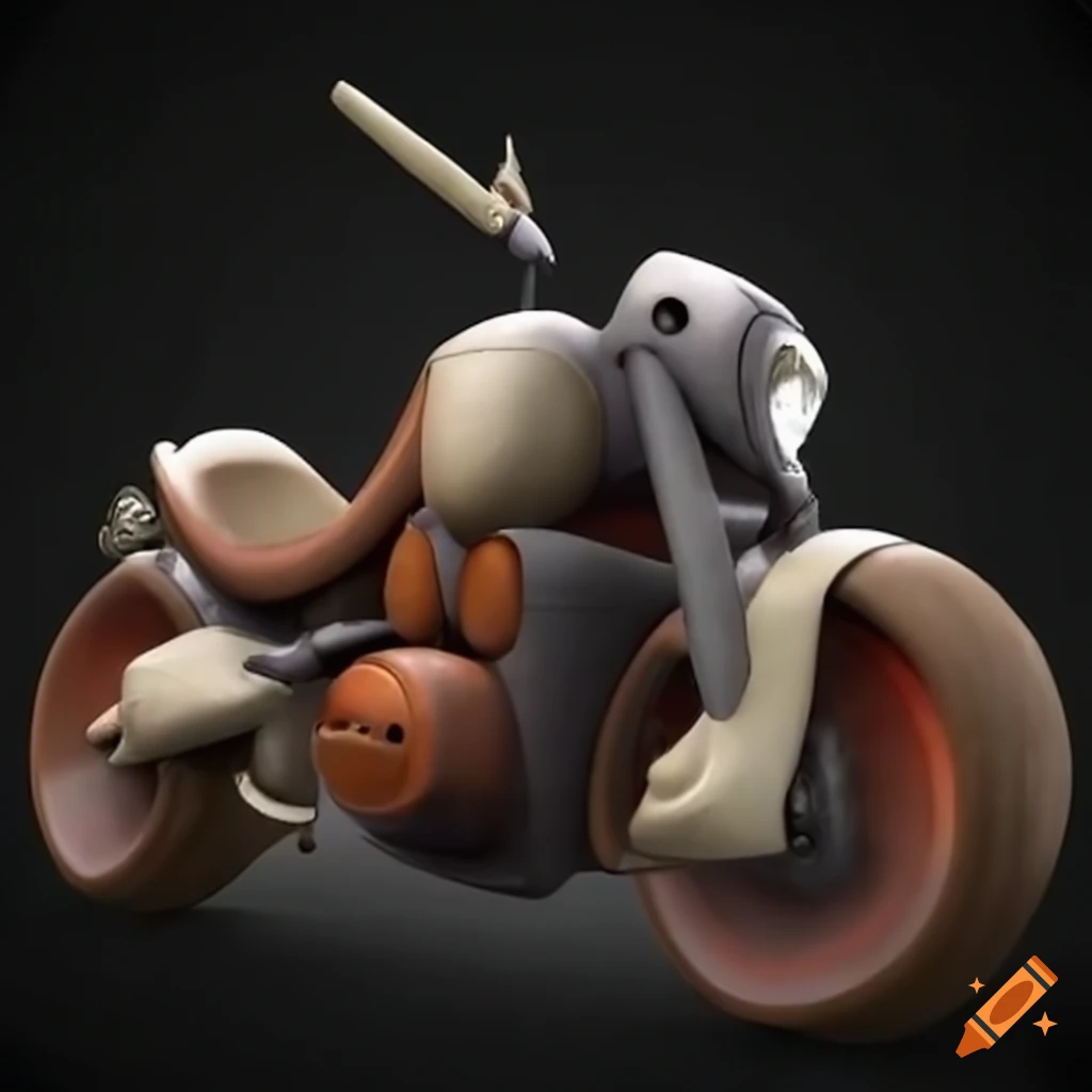 Rambi the rhino from donkey kong country reimagined as a motorcycle