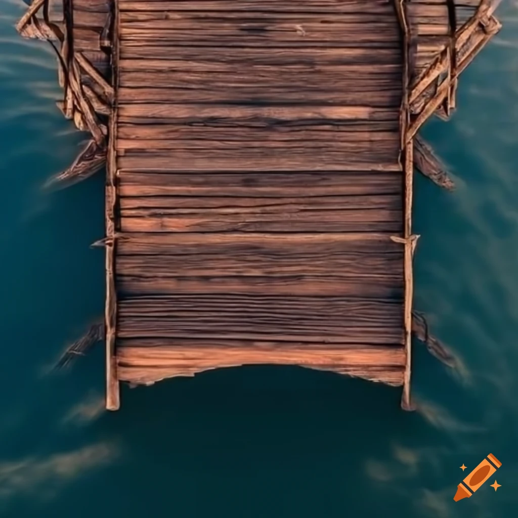 Wooden bridge top view on Craiyon