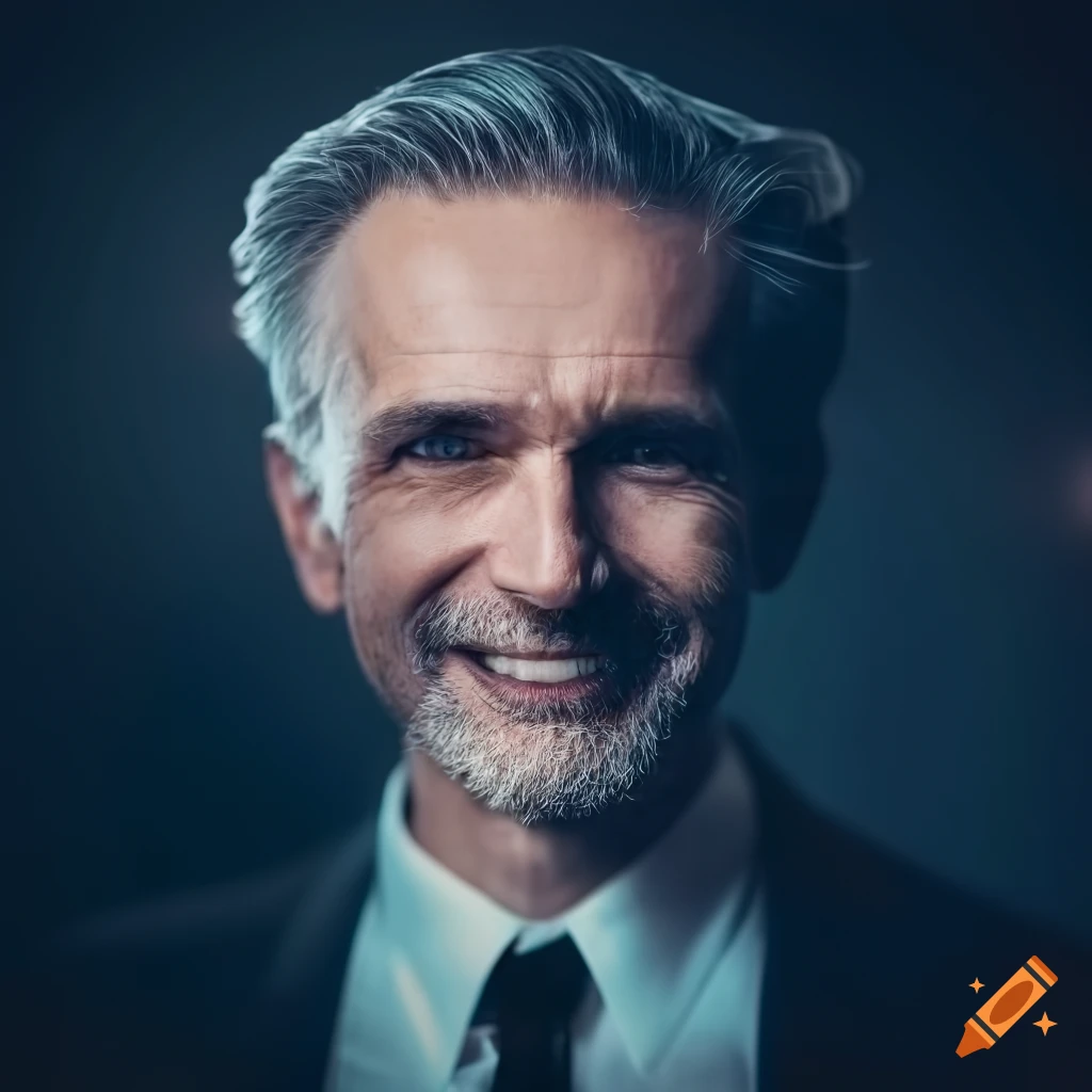 Handsome middle aged man smiling man in suit and tie