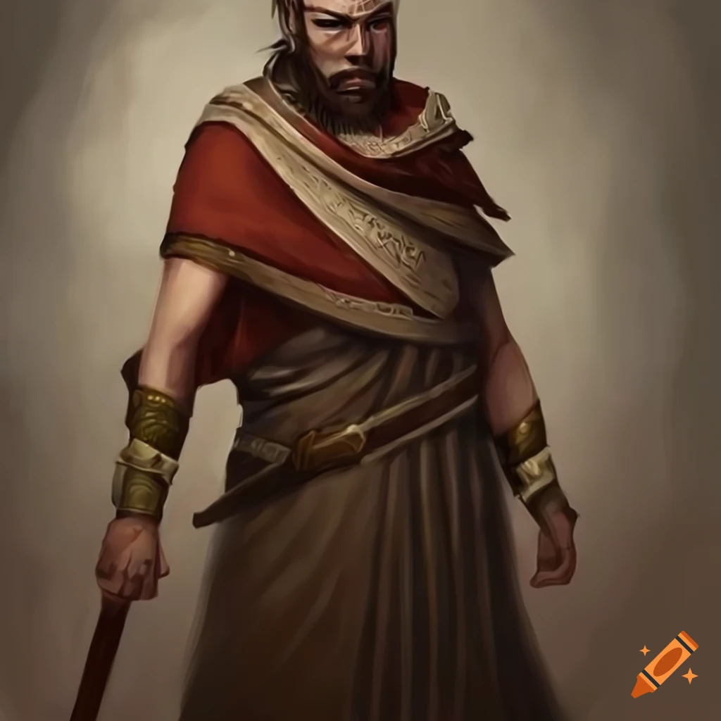 Ancient greek adventurer character design realistic cocnept art on Craiyon