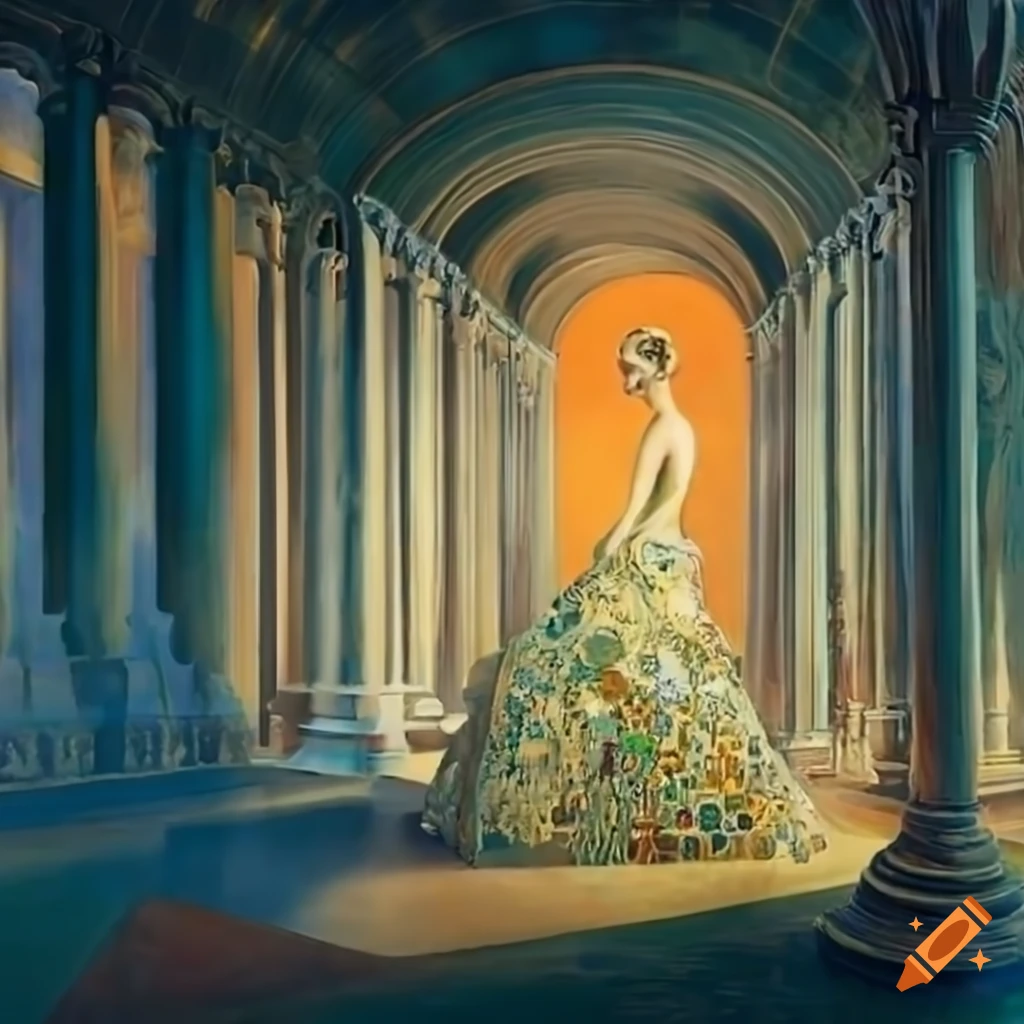 In high definition, 8K, columns, surreal planets, shaded fragments ...