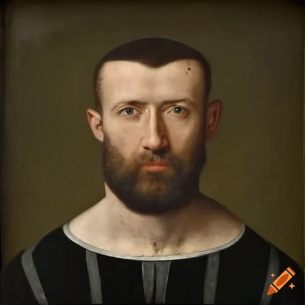 Early 15th century portrait painting of an english longbow man, front ...