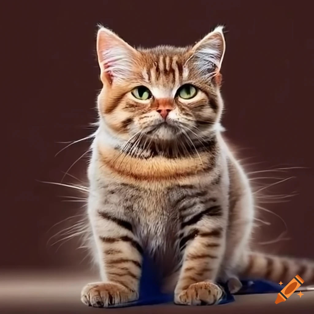 Gato grande rubio y cacheton caminando