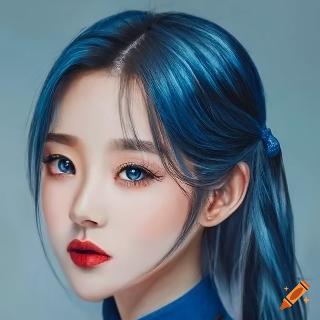 Retrato de una chica de ascendencia china, con un peinado de coleta ...