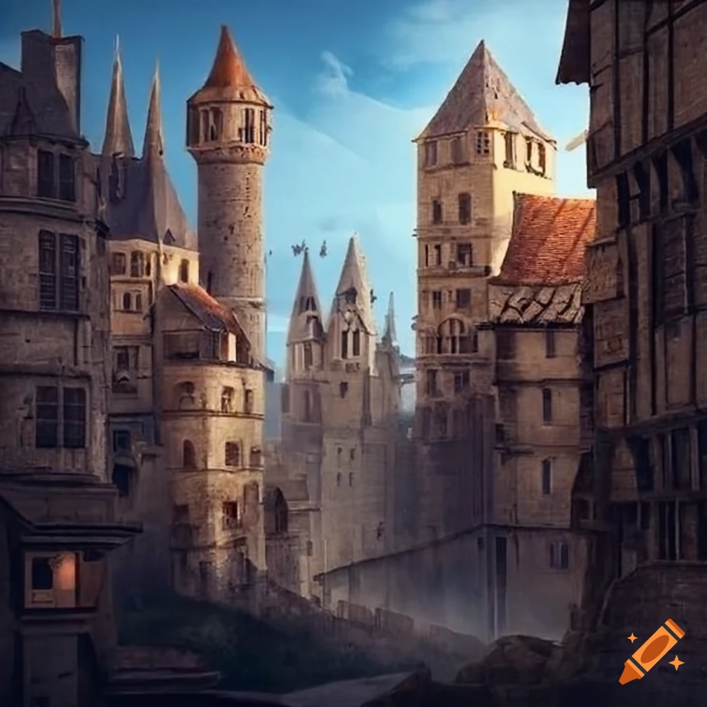 Medieval city on Craiyon