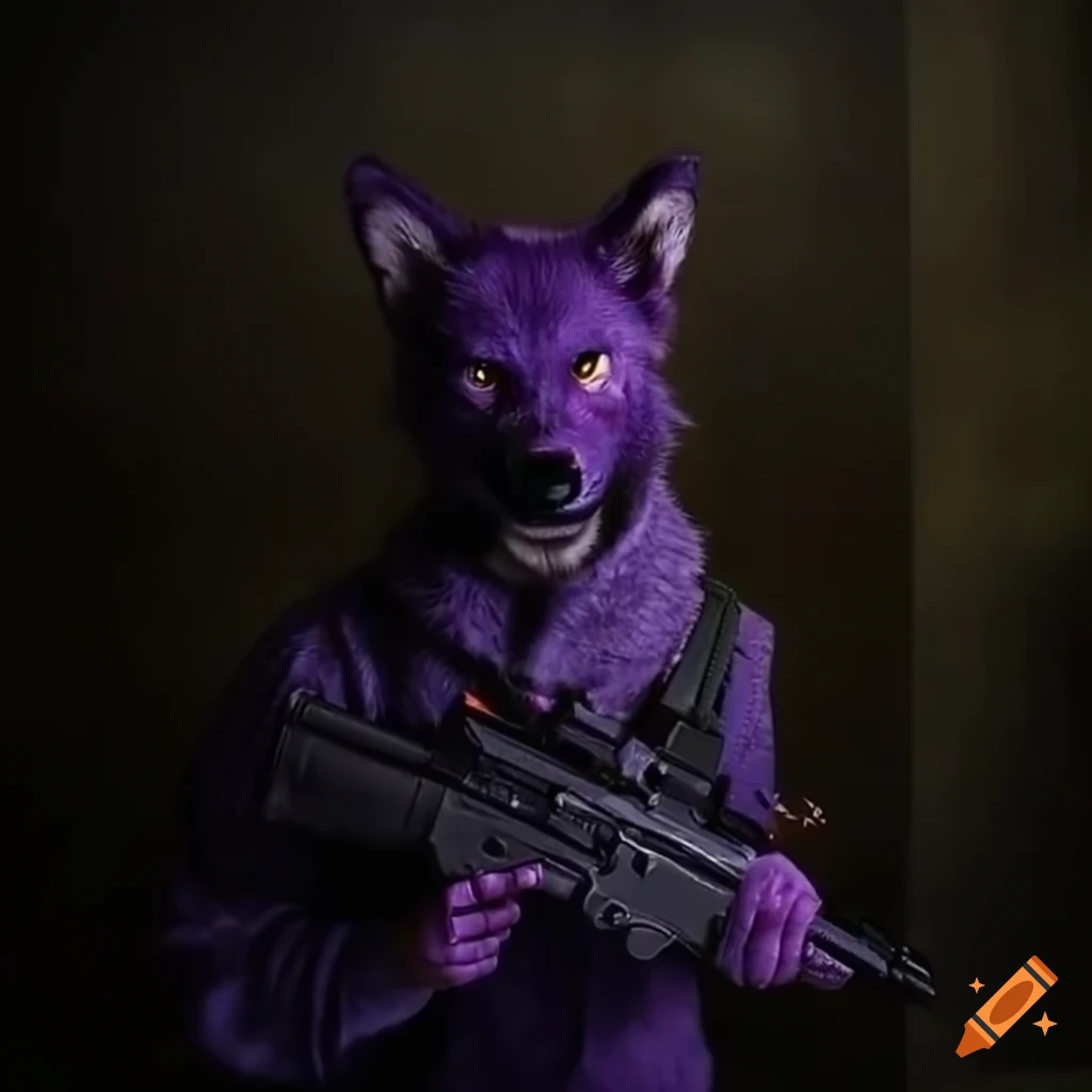 Furry named raix with blue eyes and roale purple furr in a army clothes ...