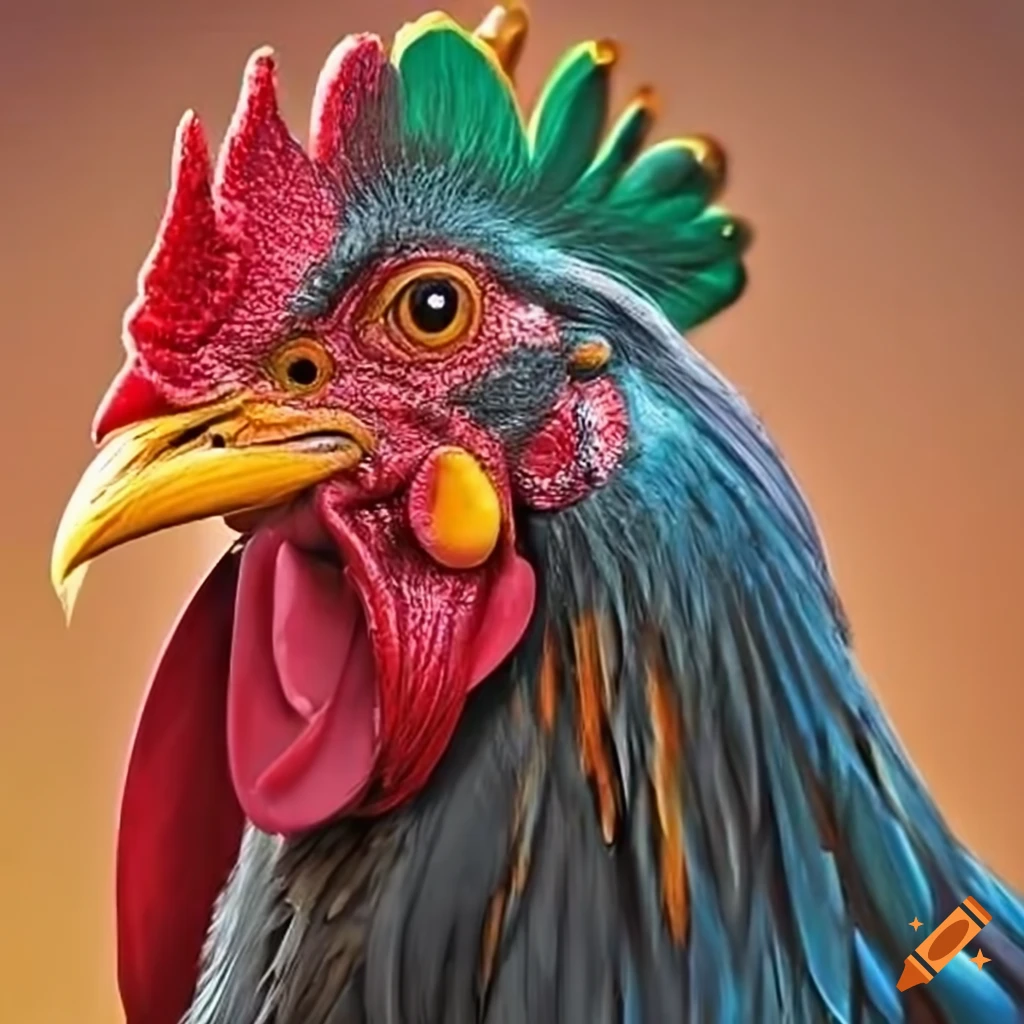 Proud and happy rooster on Craiyon