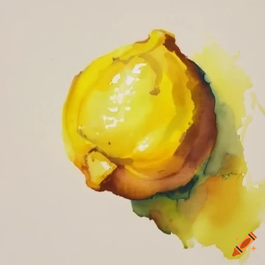 Watercolour lemon on Craiyon