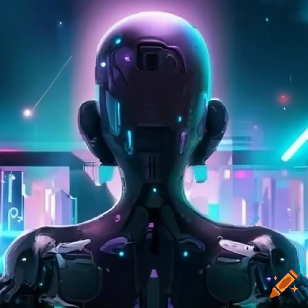 Advanced android showcasing strength and grace in a futuristic setting ...