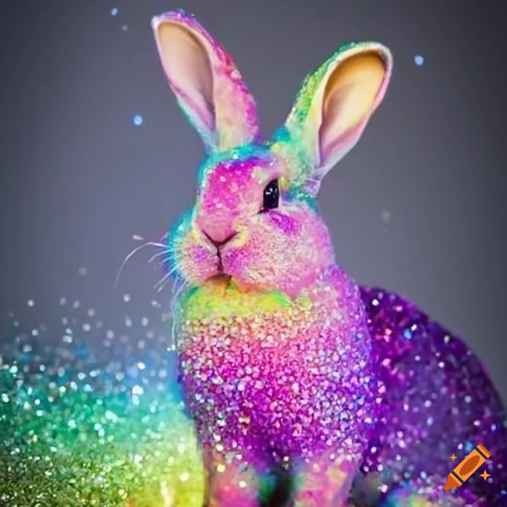 Rainbow Cute Pretty Bunnies