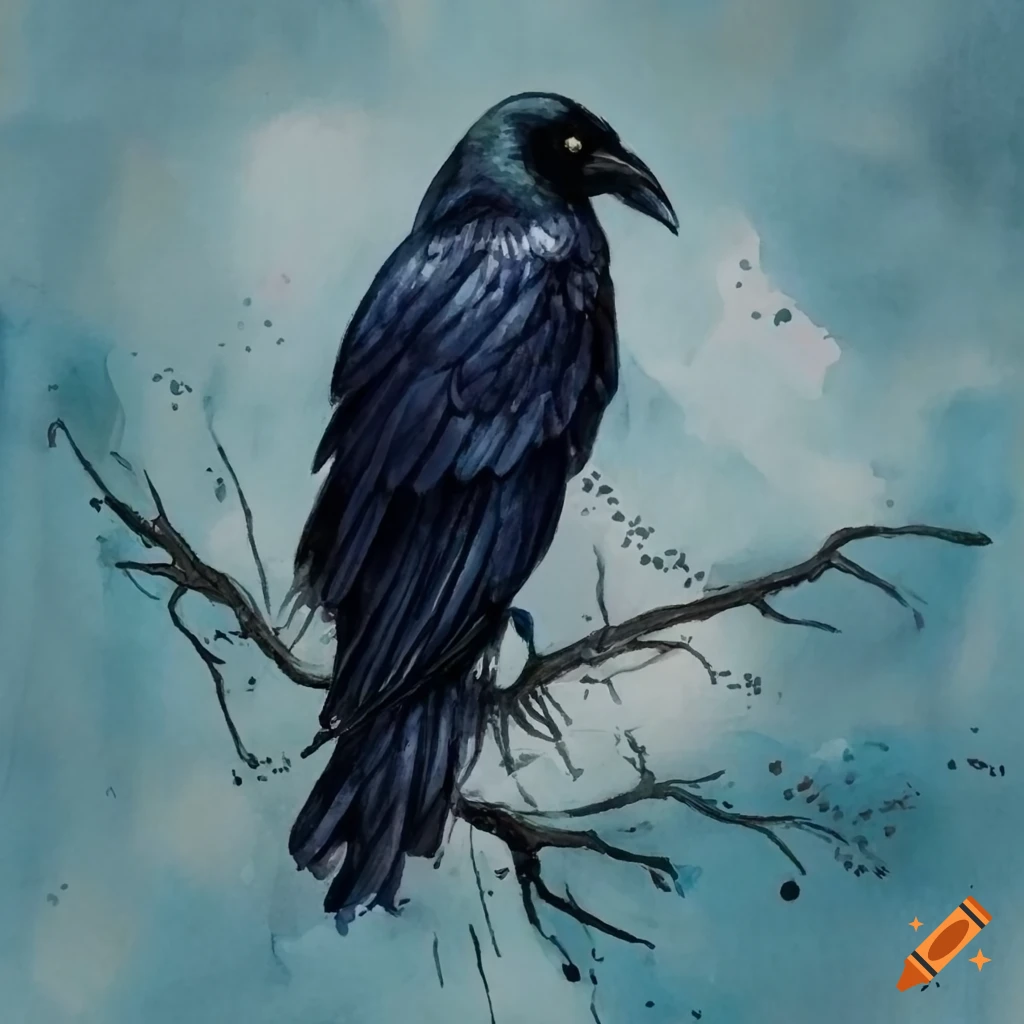 Raven Bird Painting