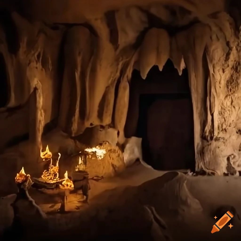 Dark Primitive designs in a desert cave serving as an orthodox temple ...