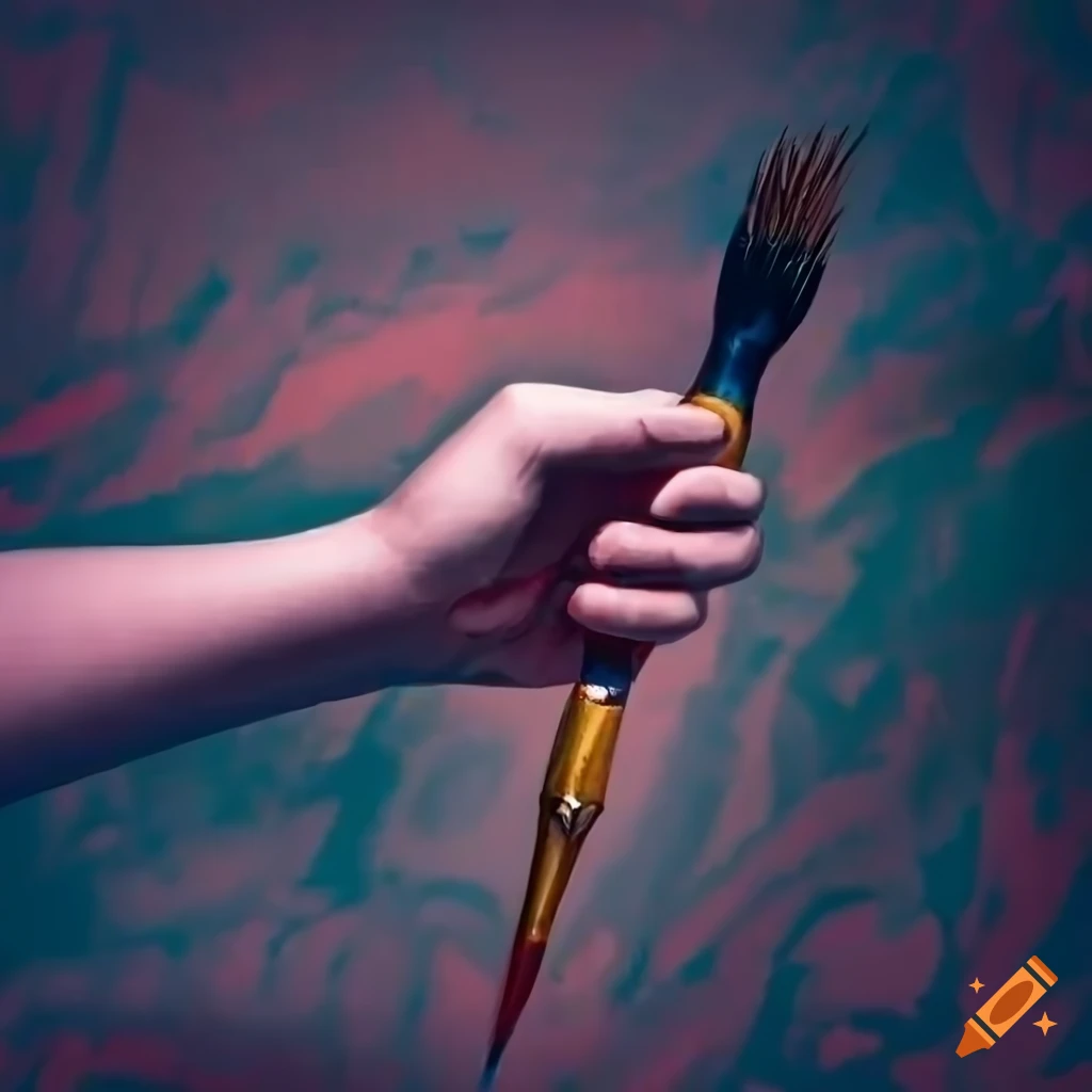 Image of an artist's hand holding a paintbrush, with the caption ...