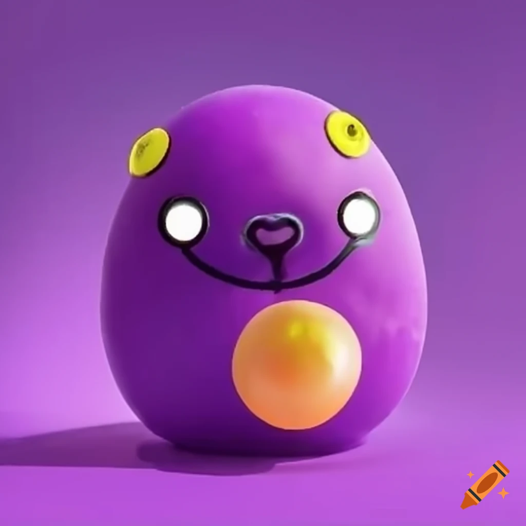 Big purple dog with a funny blobby slime orb on Craiyon