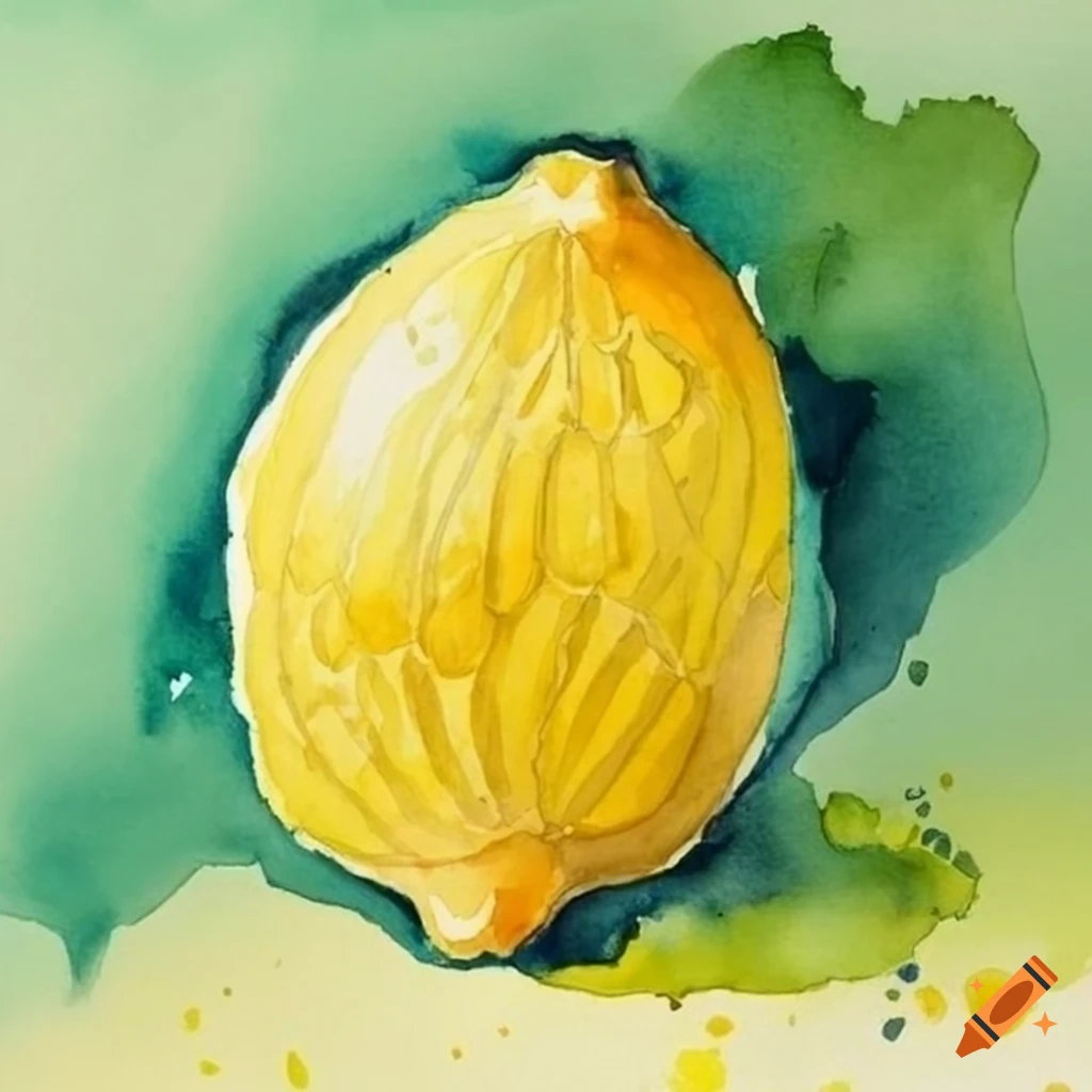 Watercolour lemon on Craiyon