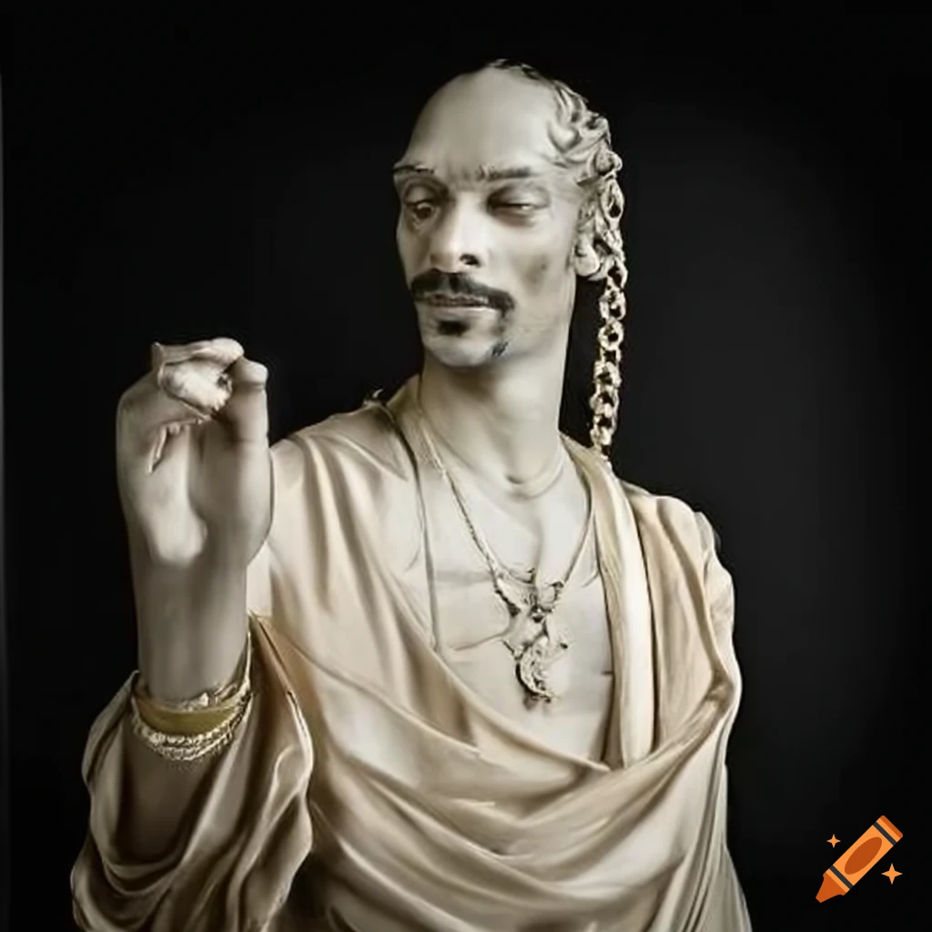 Marble snoop dogg in renaissance statue pose on Craiyon