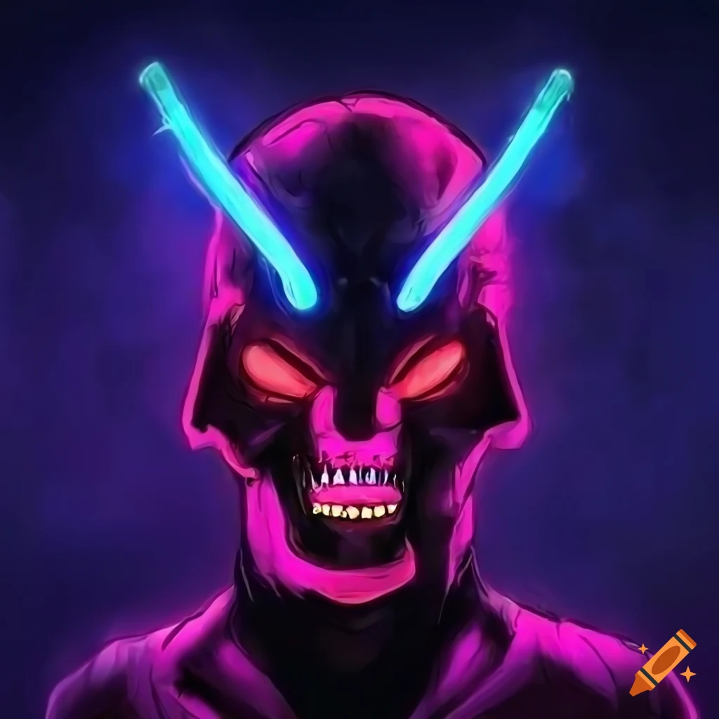 Comic villain alien neon fan art