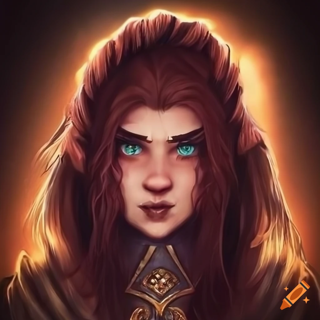 Fantasy dwarf, cheeky face, long hair, friendly face, nonbinary, piercings