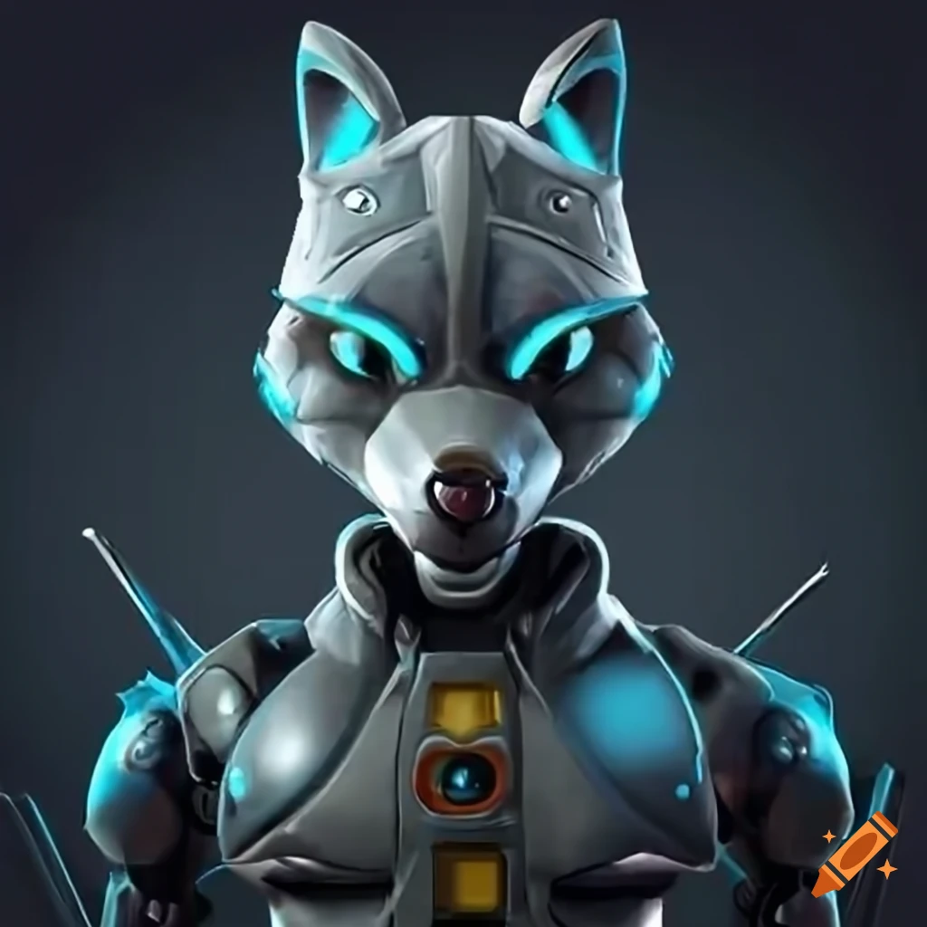 Robot fox character on Craiyon