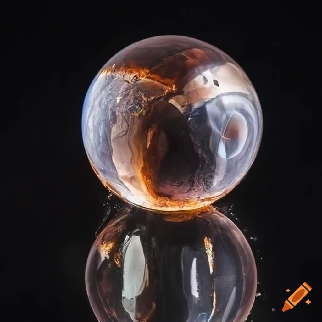 Hand-crafted ball-planet Industrial decay crystal rendered through ...