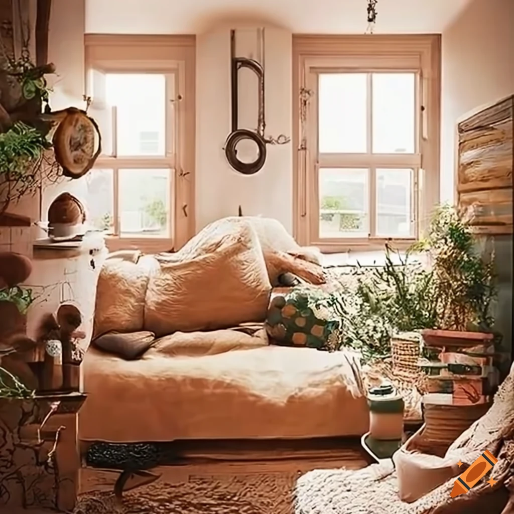 An apartment that combines cottagecore, cozy, homestead, brown