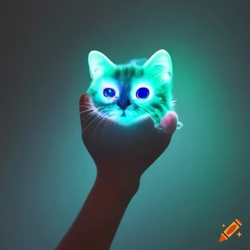 Handband cat glowing from inside