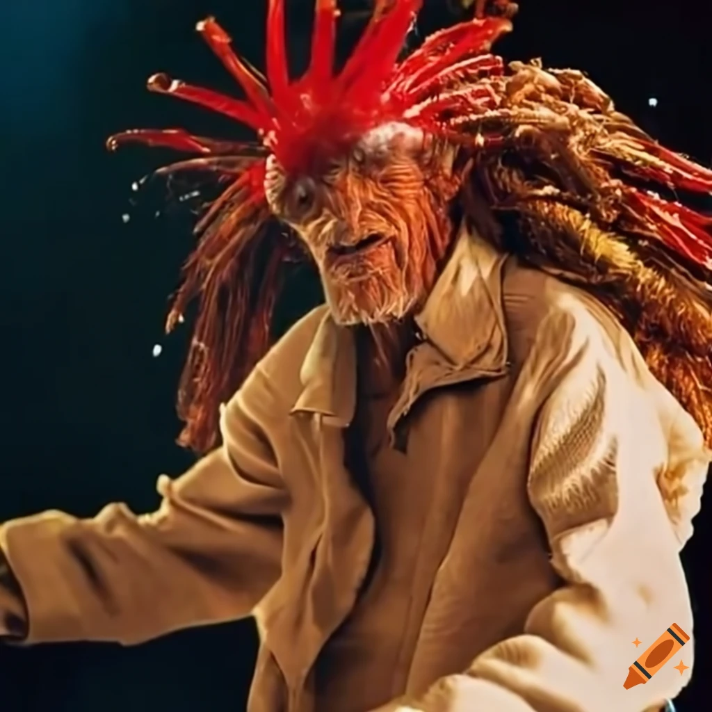 Jamiroquai jay kay as a very old man close to death dancing on stage ...