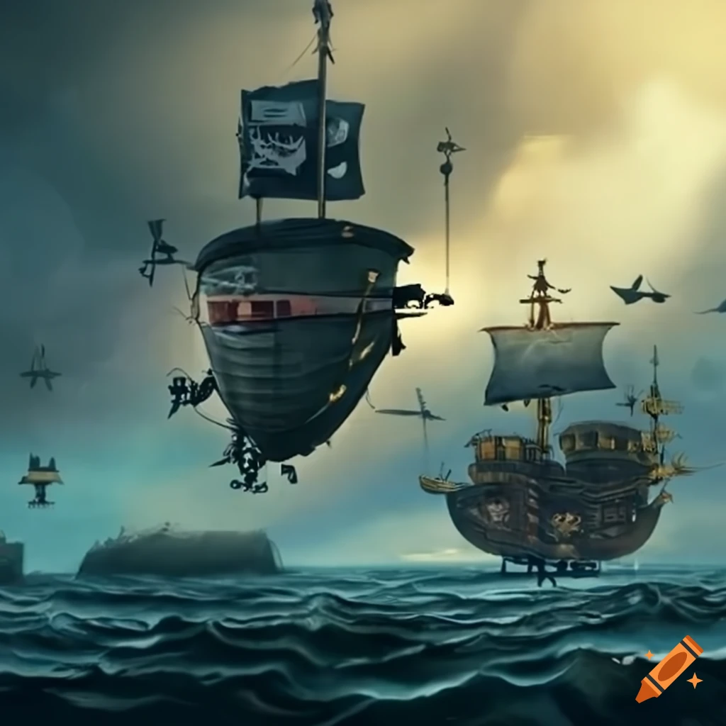 Pirates on a steam punk airship