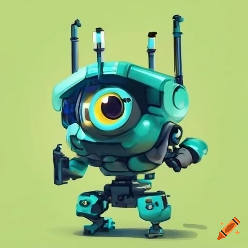 Robot frog mech tech cute guns group team