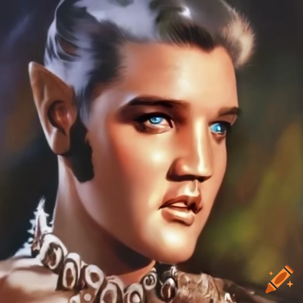 Elvis presley as a fantasy elf on Craiyon
