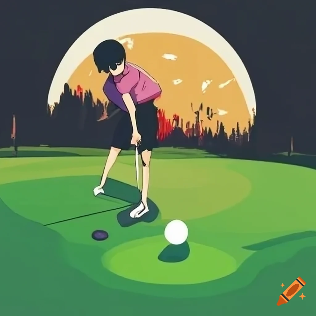 Anime golf course on Craiyon