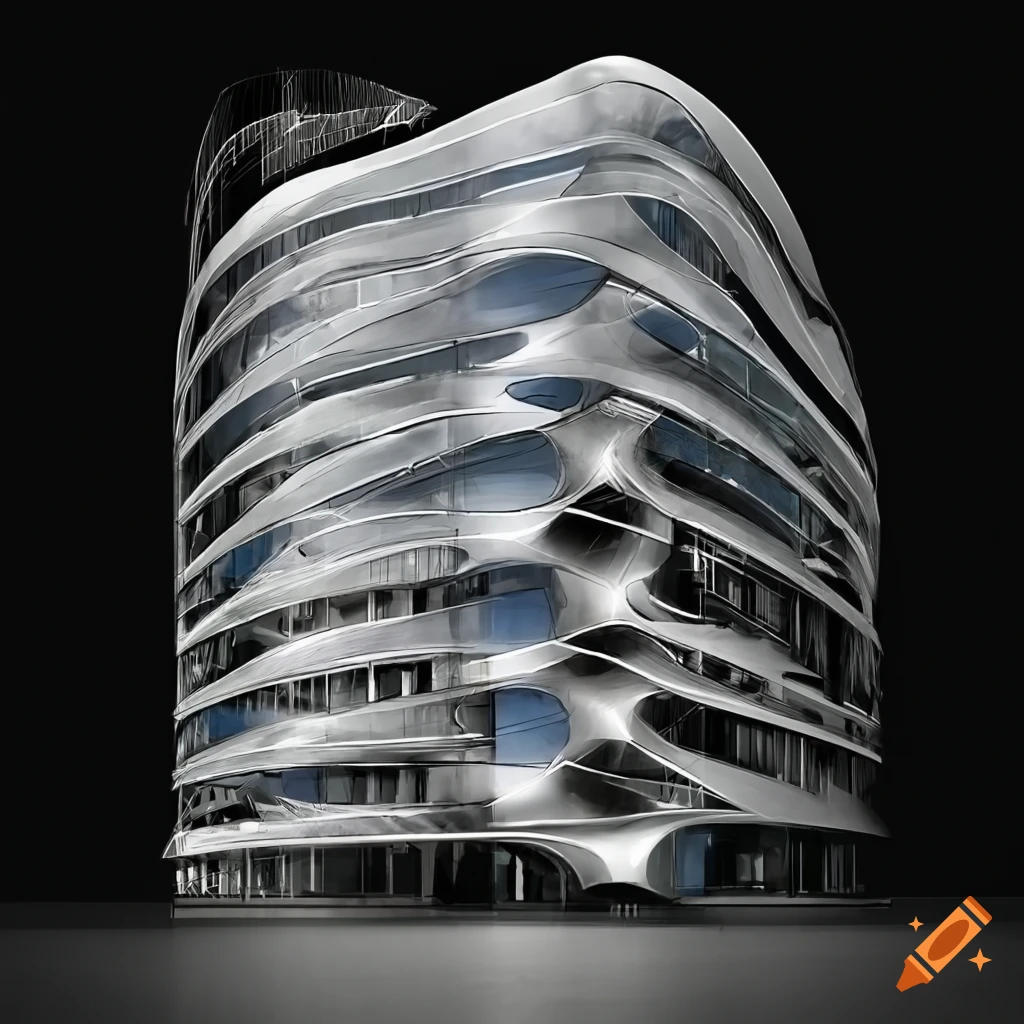 An architectural illustration of a visually striking corner building of ...