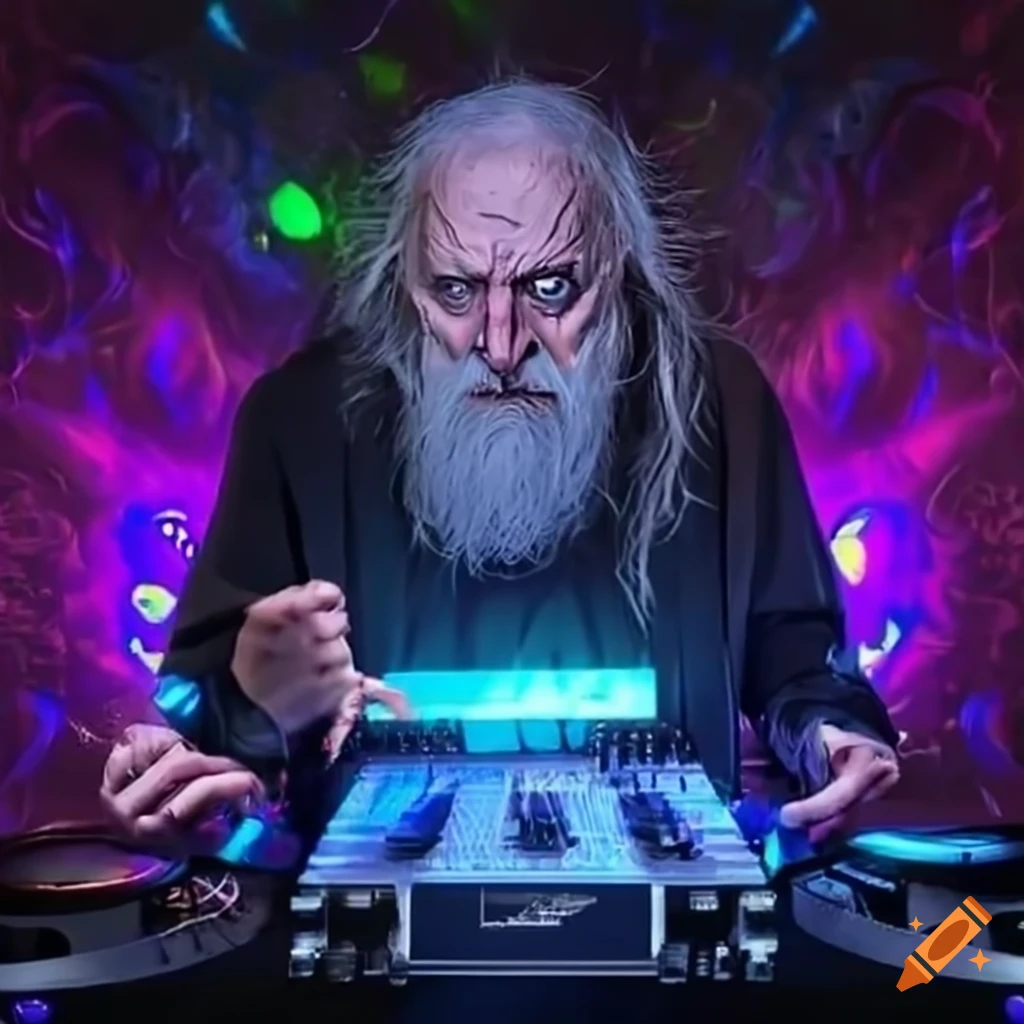 Wizard dj playing a show in a different dimension