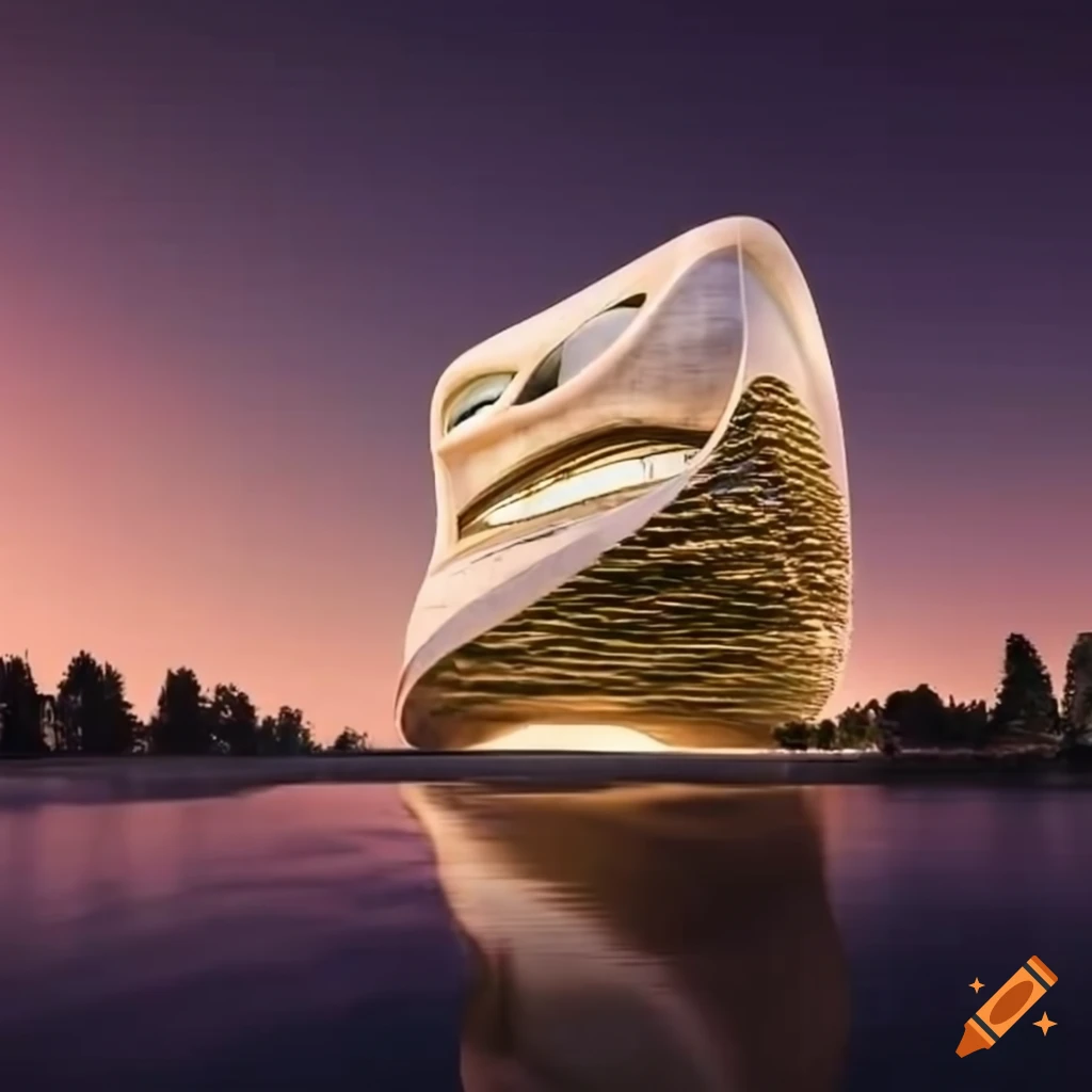 A modern building with organic-shaped facade