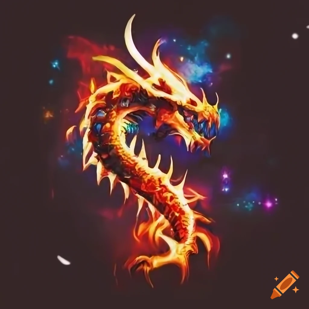 Galaxy fire bone dragon logo pfp
