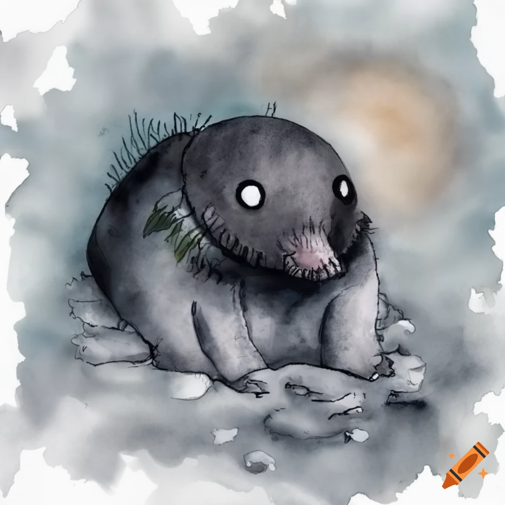 A curious mole burrowing through the soft earth on Craiyon