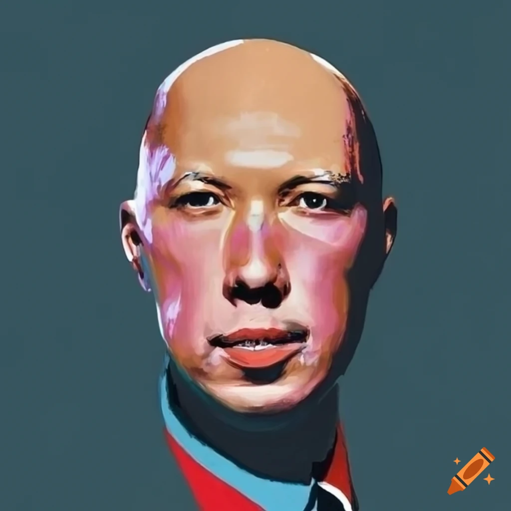 Painted portrait of peter dutton in andy warhol style