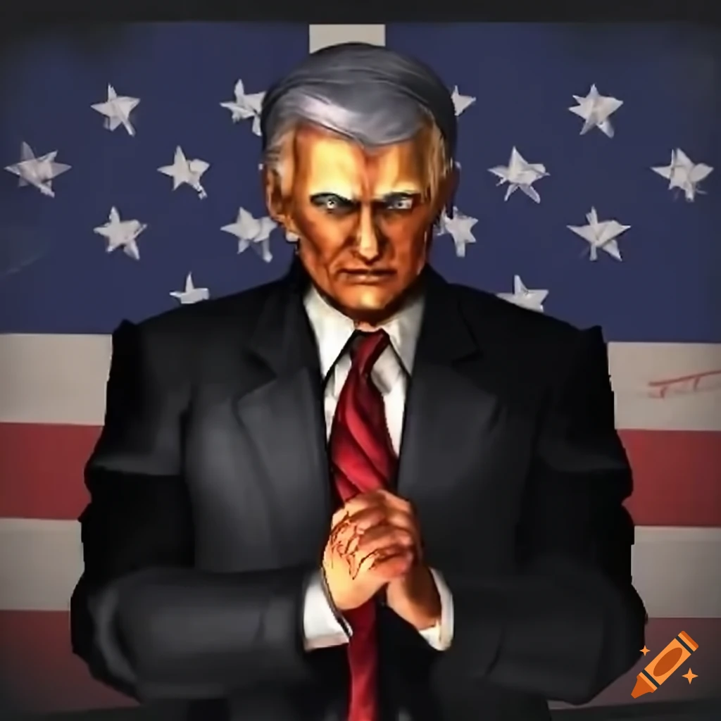Screenshot of a fighting game featuring us presidents on Craiyon