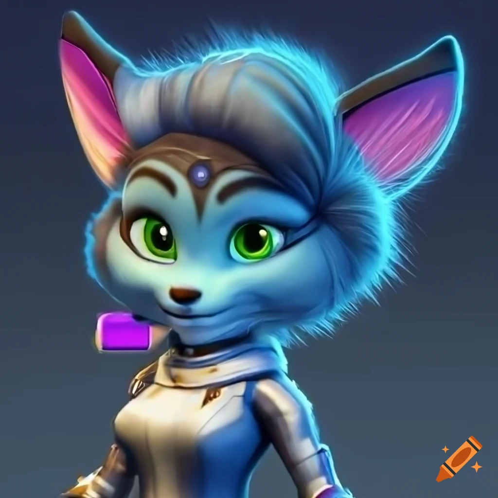 Rivet the female lombax, gorgeous cute, realistic fur lighting, high ...